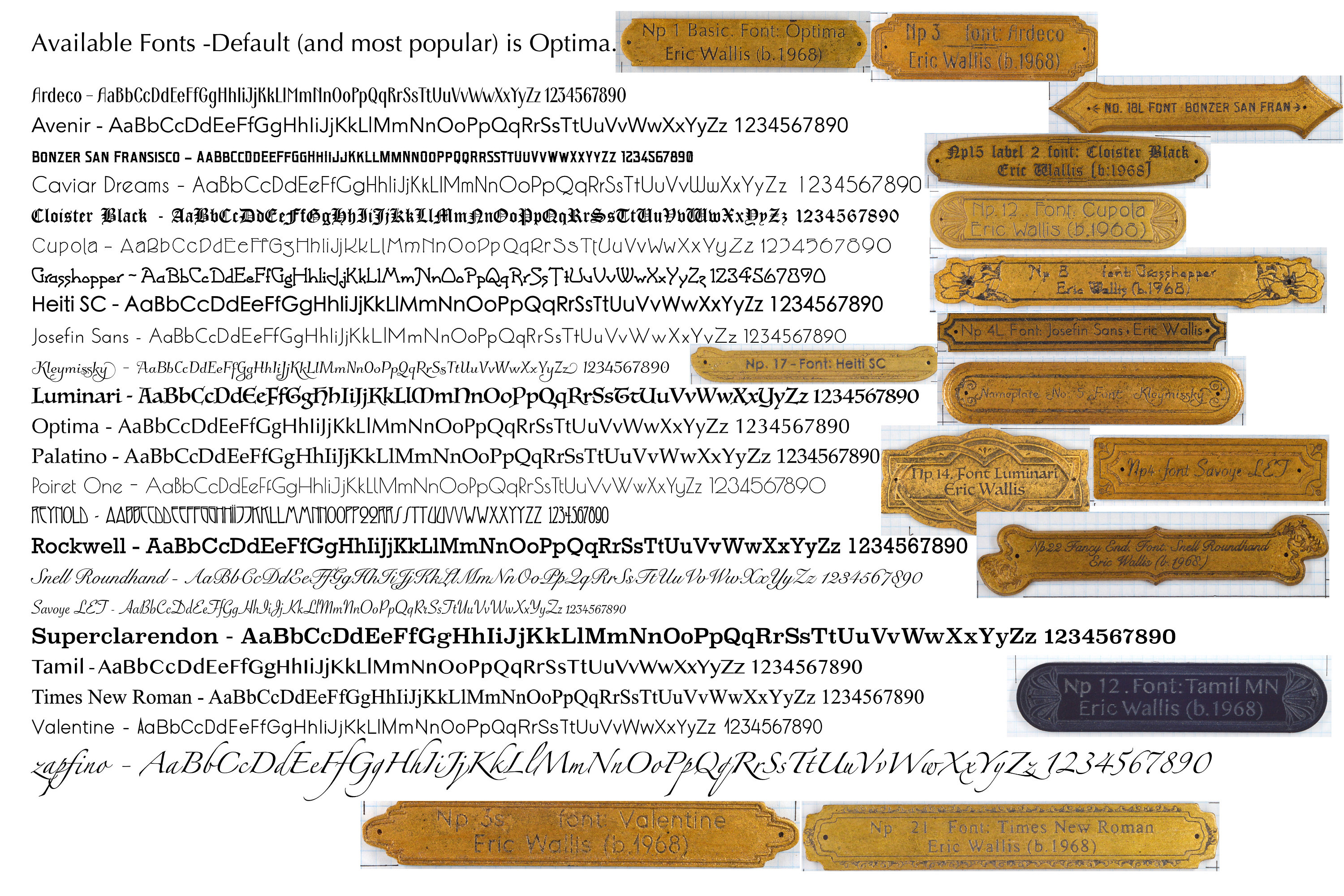 Name Plate 21, Title Plate, Plaque, Art Plaque, Picture Frame Title ...