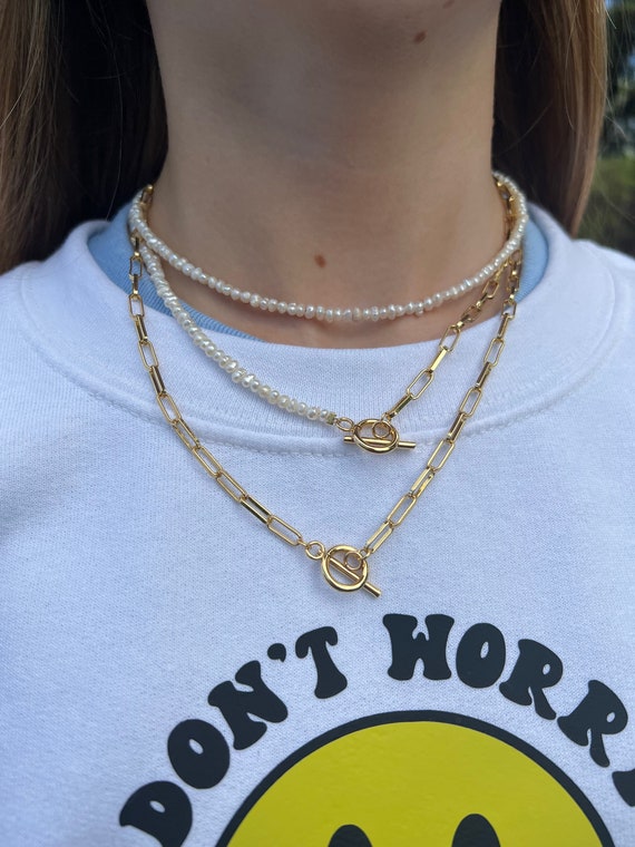 Pearls and Gold Necklace Stack - Etsy
