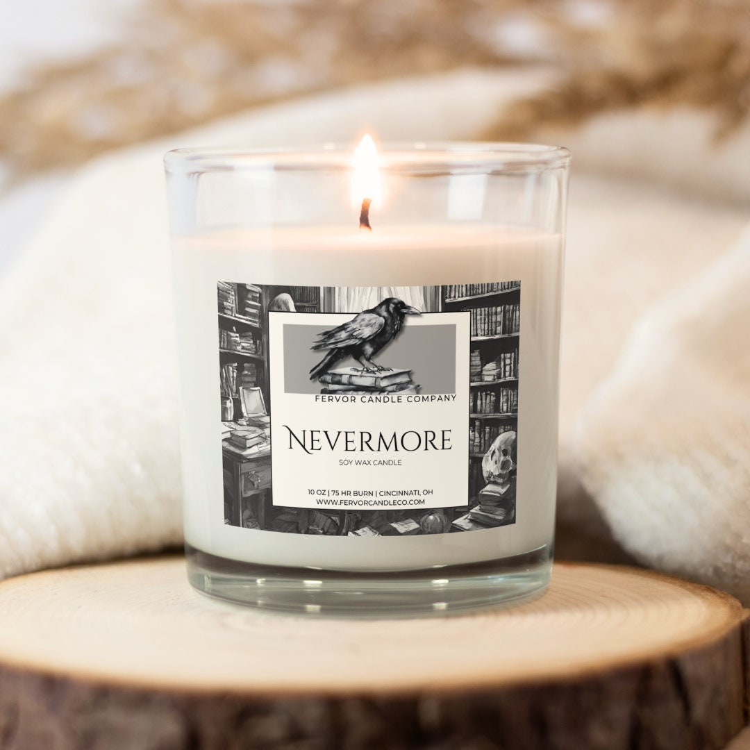 Nevermore Soy Wax Candle | Edgar Allan Poe | the Raven | Dark Poetry ...