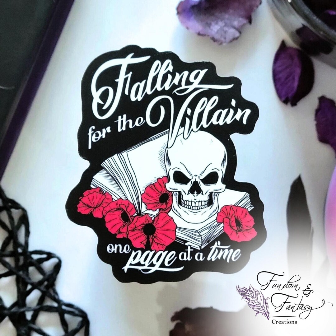 Villain Bookish Sticker Falling for the Villain One Page at A Time Gift ...