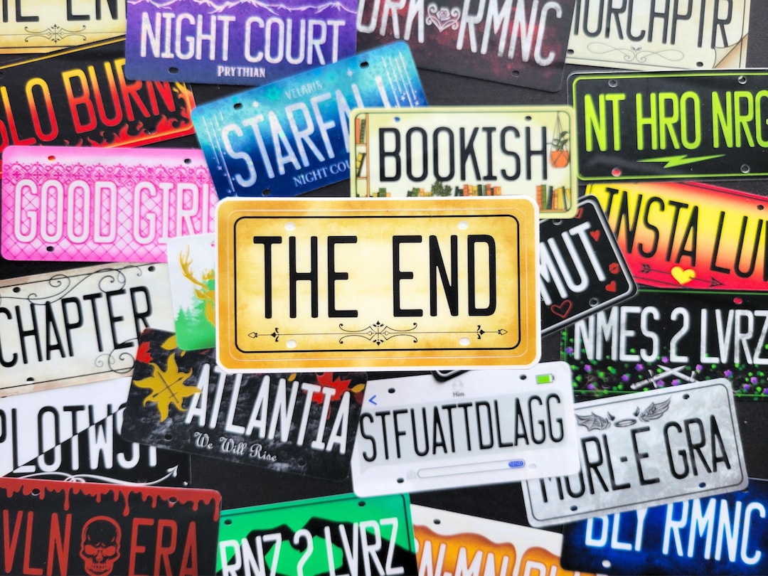THE END License Plate Sticker, Bookish Vanity Plate, Literary Theme ...