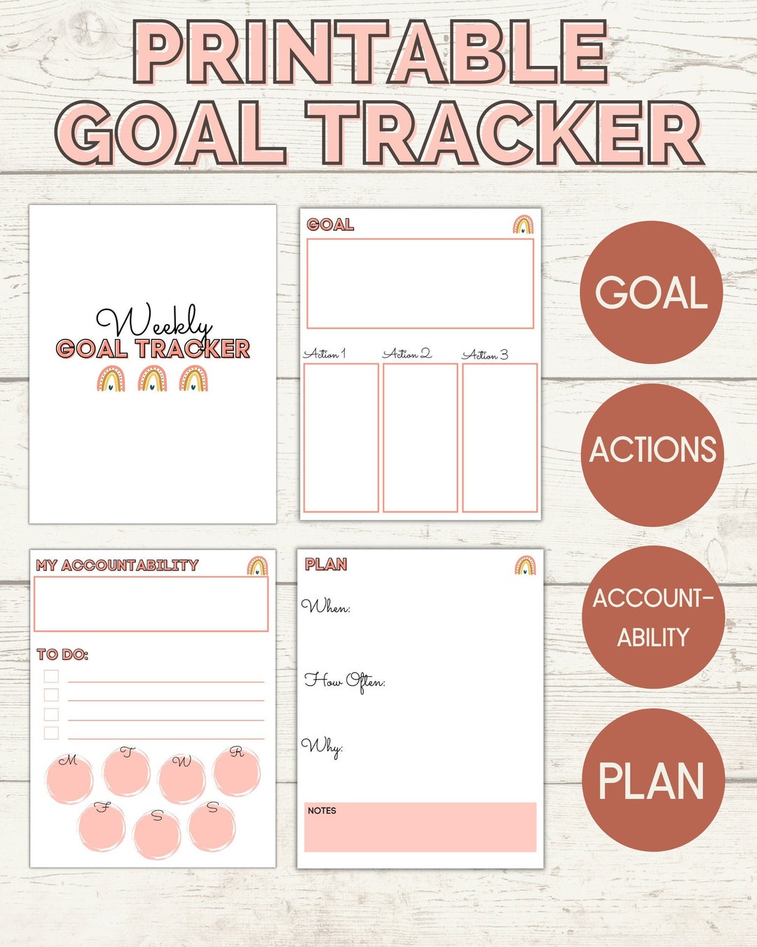 Goal Tracker / Fitness Tracker / Habit Tracker Printable Coloring Sheet ...