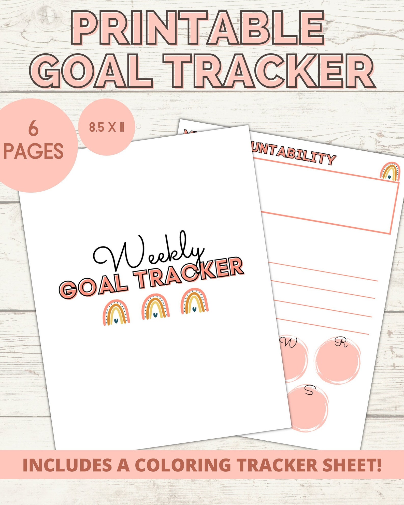 Goal Tracker / Fitness Tracker / Habit Tracker Printable Coloring Sheet ...