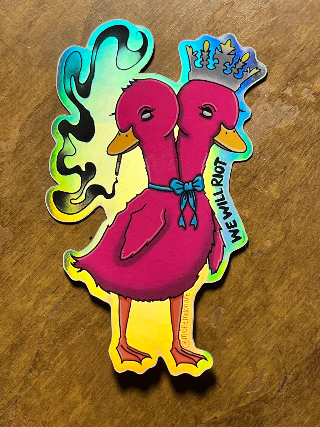 Pink Duck Sticker “we Will Riot” - Etsy