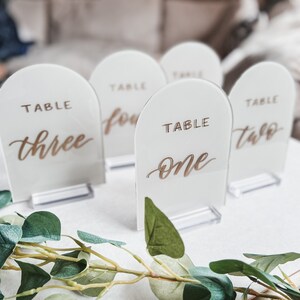 Acrylic Arch Table Numbers Modern Arched Table Numbers - Etsy
