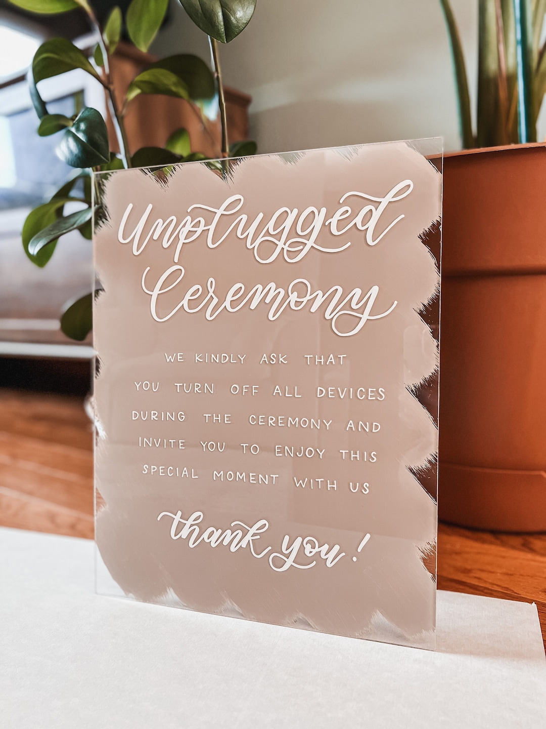 Unplugged Ceremony Sign Acrylic Painted Unplugged Wedding - Etsy