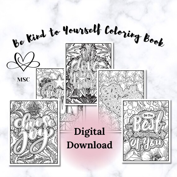 Be Kind to Yourself Coloring Book Coloring Book Adult | Etsy