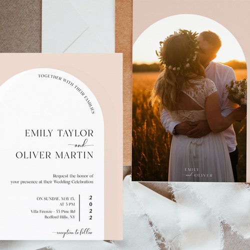 Simple Arch Wedding Invitation Printable Instant Download - Etsy