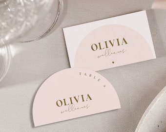 Arch Place Cards Boho Place Cards Template Arched Minimalist Wedding ...