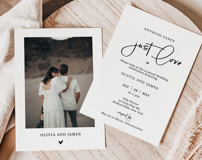 Intimate Wedding Invitation Template, Nothing Fancy Just Love Wedding ...