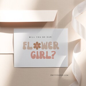 Groovy Flower Girl Proposal Card, Ready to Print (digital Download) - Etsy