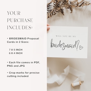 Digital Download Bridesmaid Proposal Card, Will You Be My Bridesmaid ...