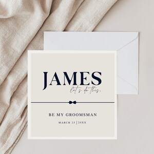 Modern Groomsmen Proposal and Info Card Template, Groomsman Details ...