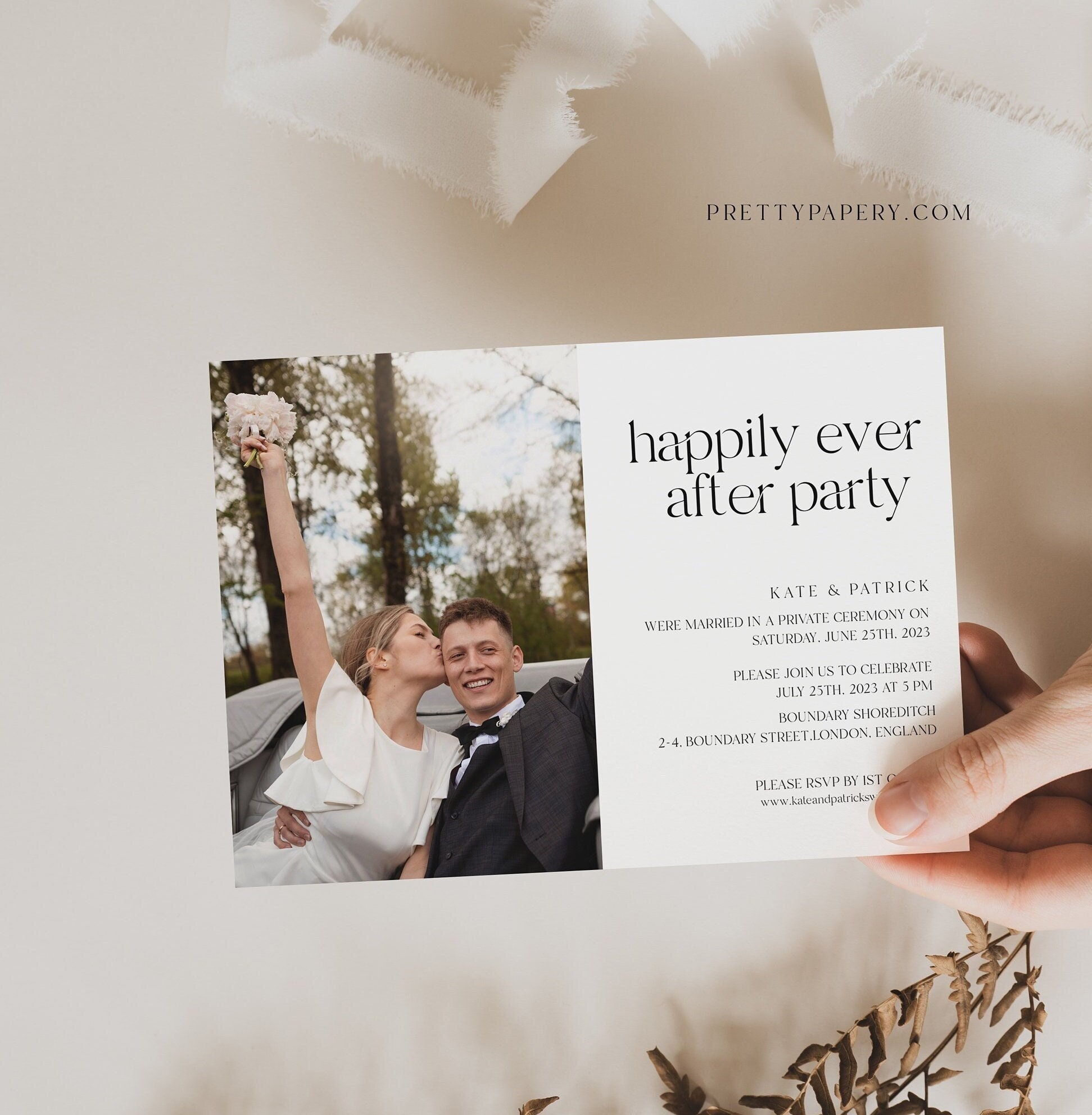 Happily Ever After Party Invite Photo Reception Party - Etsy