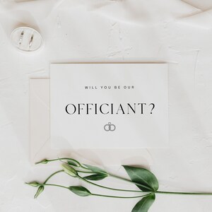 Minimalist Officiant Proposal Card, Elegant Wedding Ask (digital ...
