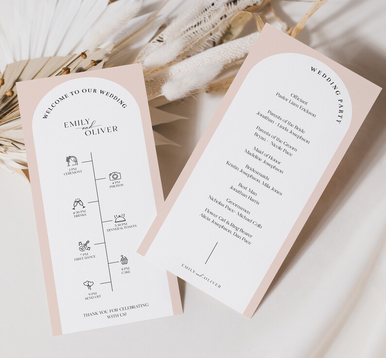 Arch Wedding Program Template Order of Wedding Programs - Etsy