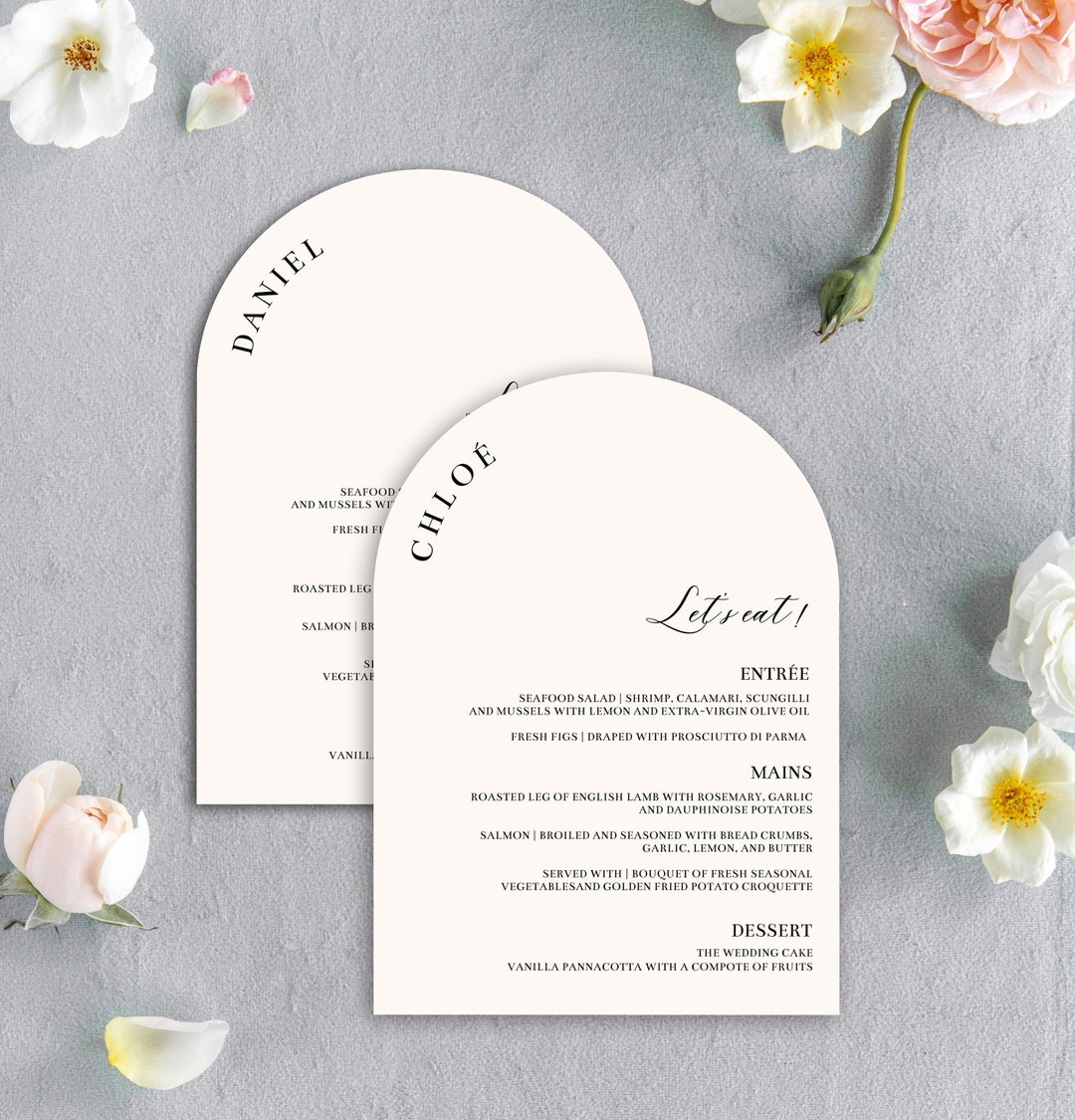 Arch Wedding Menu Menu Template Wedding Drink Menu Instant - Etsy