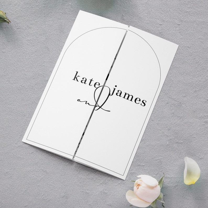 Gatefold Wedding Invitation Template Arch Wedding Invitation - Etsy