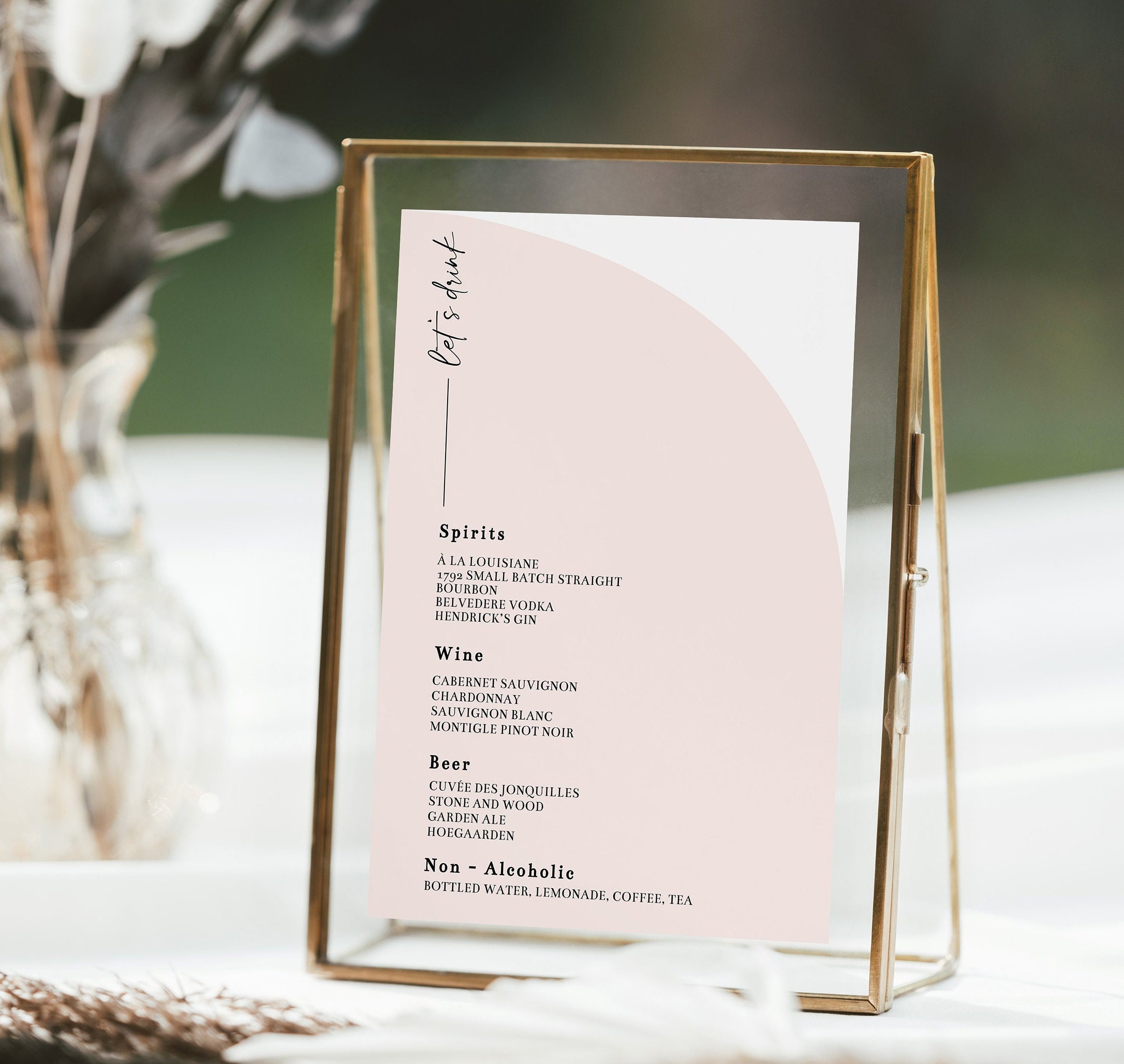 Half Arched Wedding Drink Menu Wedding Bar Sign Lets - Etsy