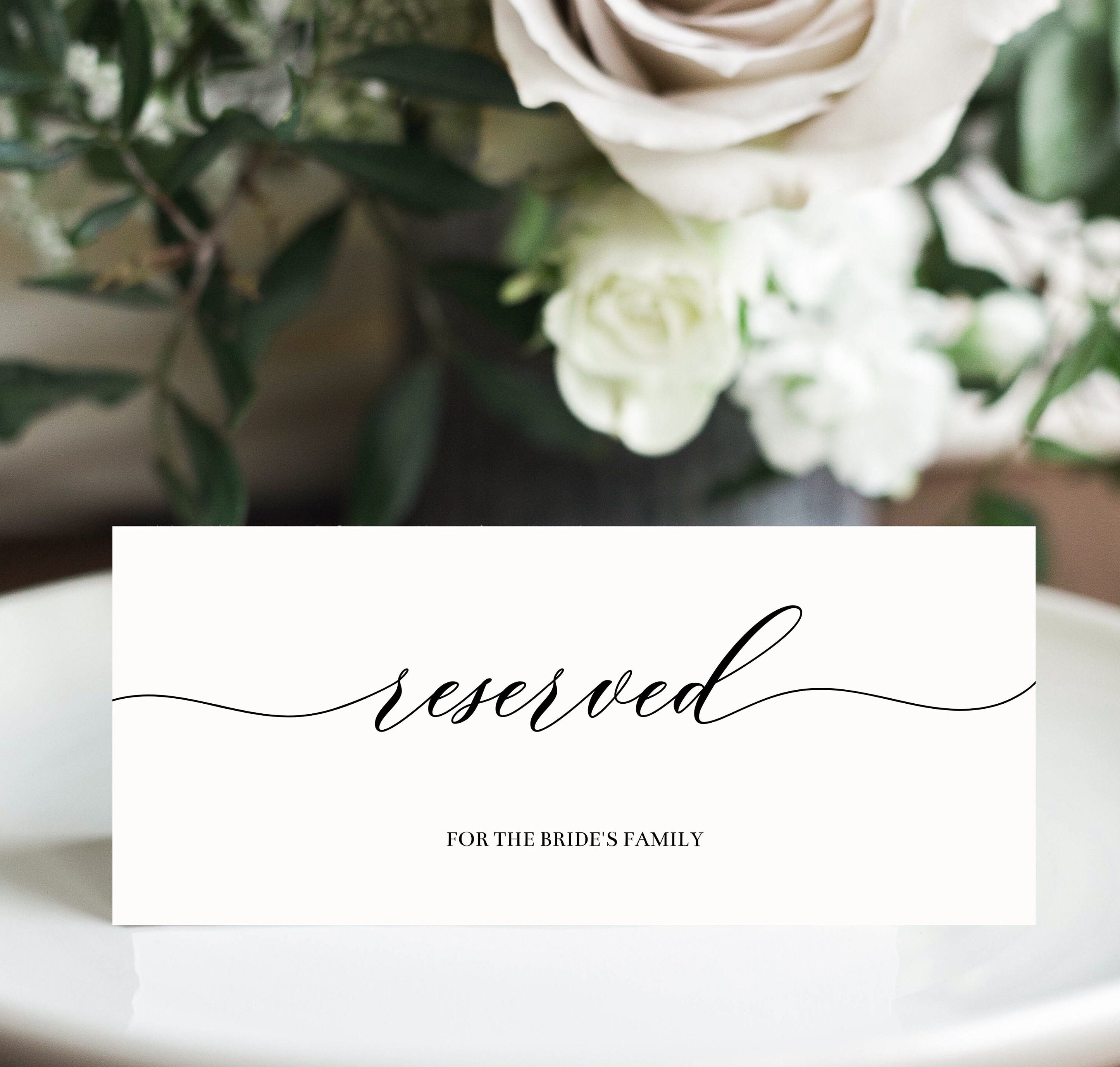 Wedding Reserved Sign Template Tented Reserved Sign Wedding - Etsy