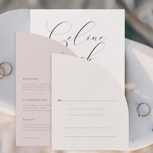 Half Arch Wedding Invitation Set Template, Details Card, Rsvp Card ...