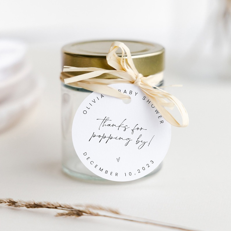 Circle Gift Tags Template Thanks for Popping By Printable - Etsy