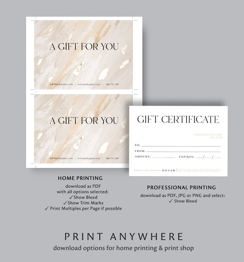 Editable Gift Certificate Template Gift Voucher Printable - Etsy
