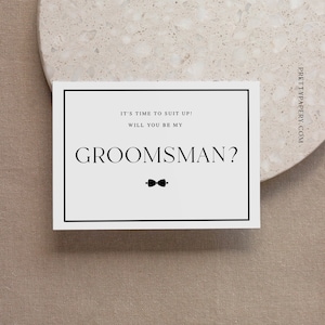 Groomsman Proposal Card, Best Man, Modern Classic Design (digital ...
