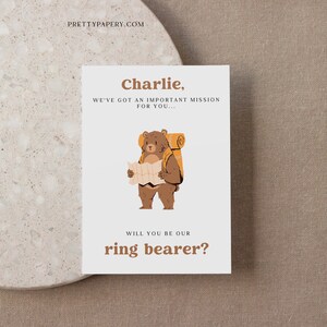 Bear Ring Bearer Proposal Card Template, Customizable Canva Template ...