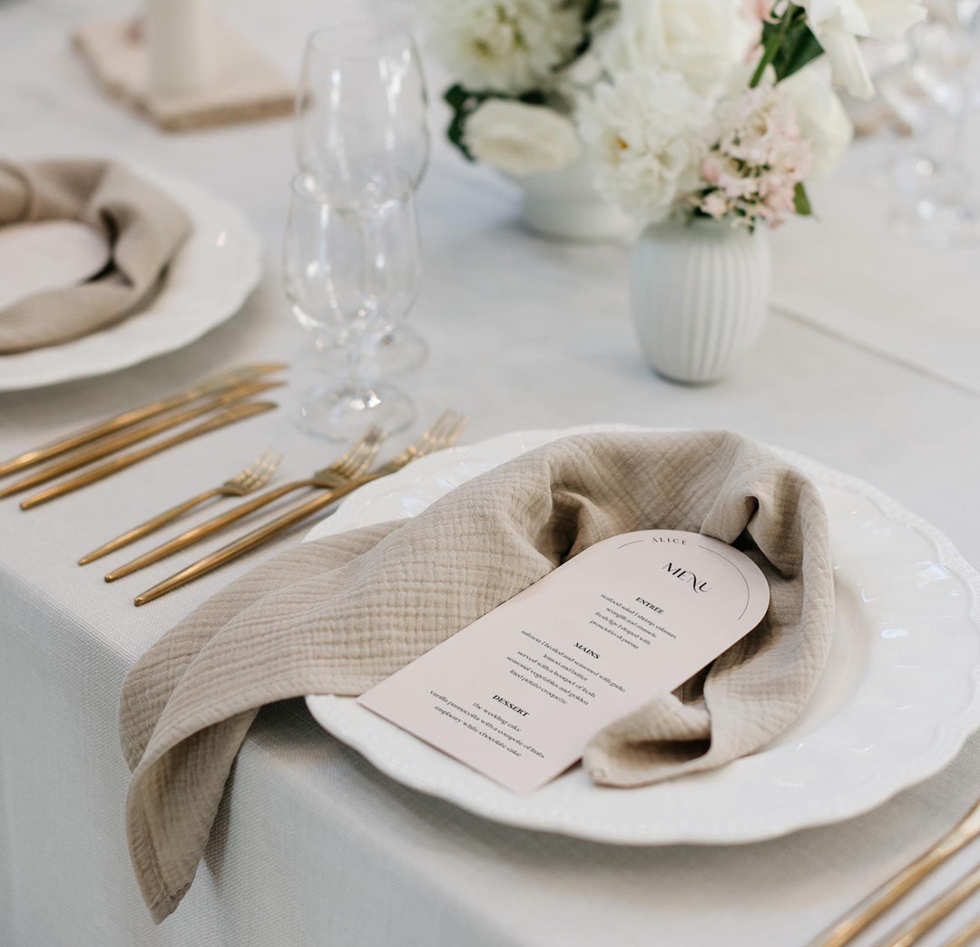 Arch Wedding Menu Template, Modern Minimalist Design (canva Download ...