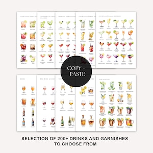 Modern Arch His and Hers Signature Drink Sign Template, Canva Bar Menu ...