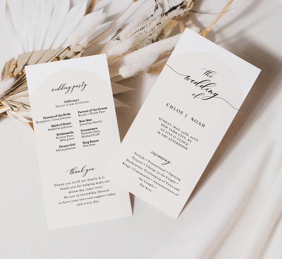 Downloadable Program Templates Wedding Invitations