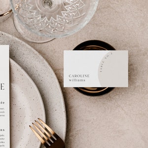 Modern Boho Half Moon Menu Template & Place Card Template Set, Canva ...