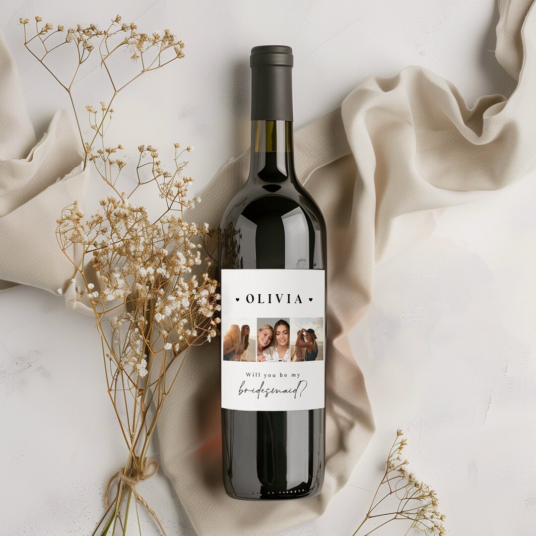 Canva Bridesmaid Wine Label Template, Will You Be My Bridesmaid Label ...
