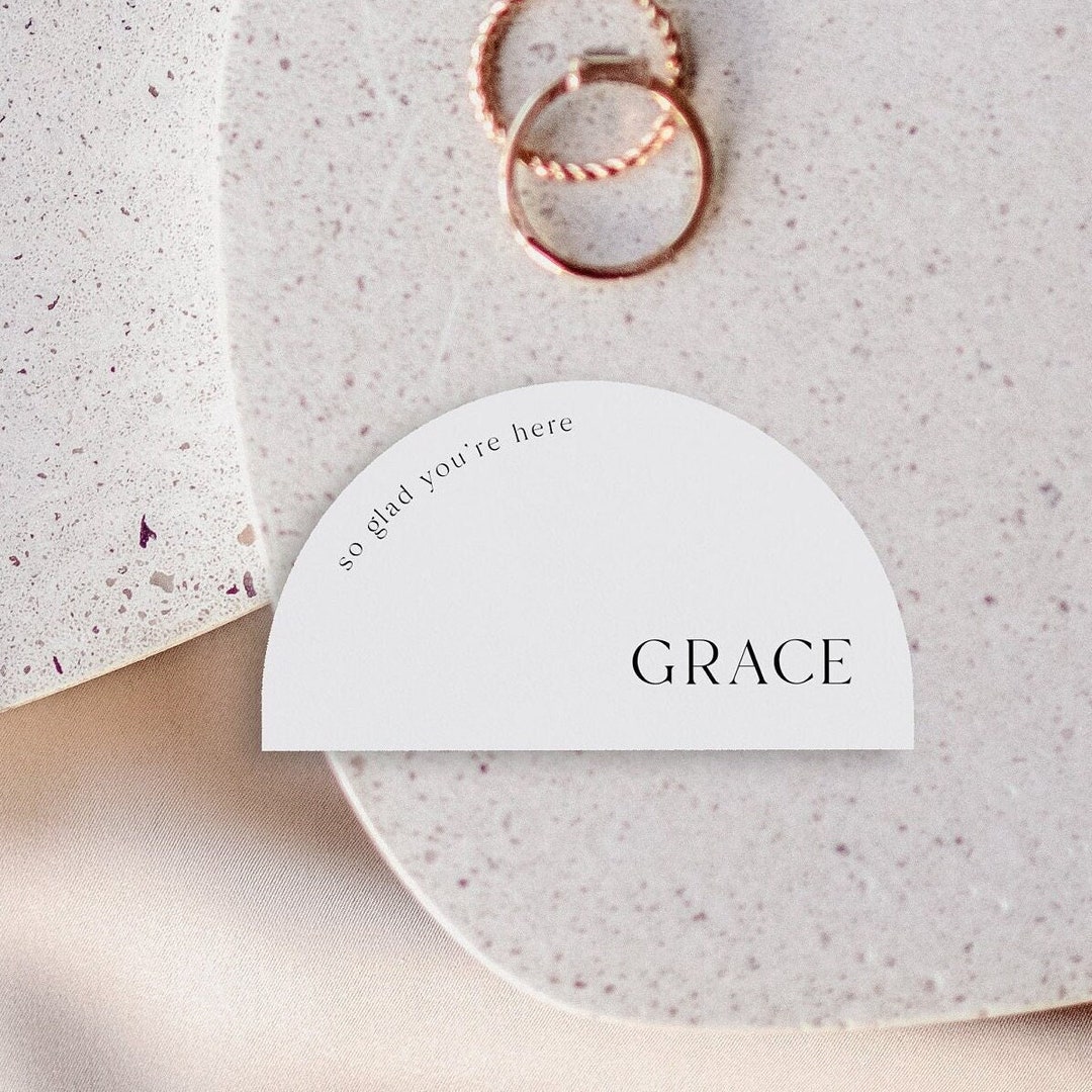 Arched Place Card Template, Elegant Bridal Event Decor (canva Editable ...