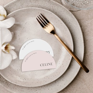 Let's Feast Half Moon Menu Template & Arch Place Card Template Set ...