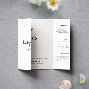Half Arch Gatefold Wedding Invitation Template + RSVP, INSTANT DOWNLOAD ...