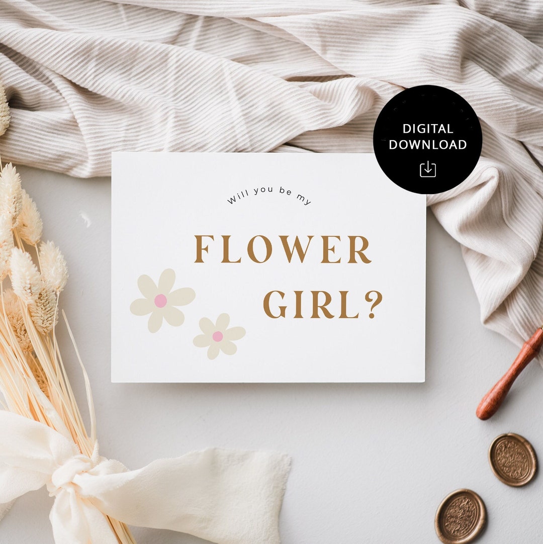 Cute Flower Girl Proposal Card, Digital Download, Will You Be My Flower ...