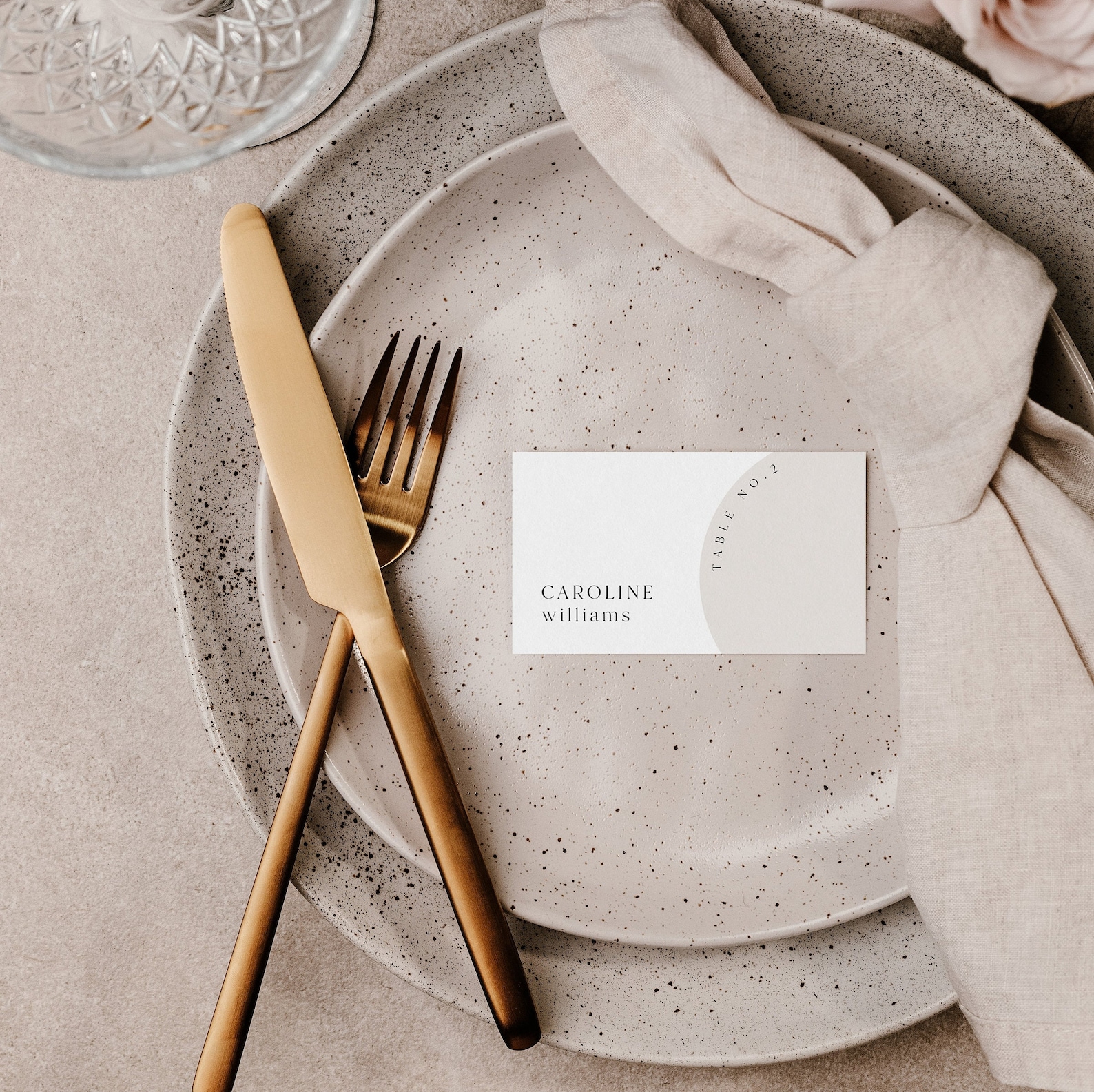 Modern Boho Half Moon Menu Template & Place Card Template Set, Half ...