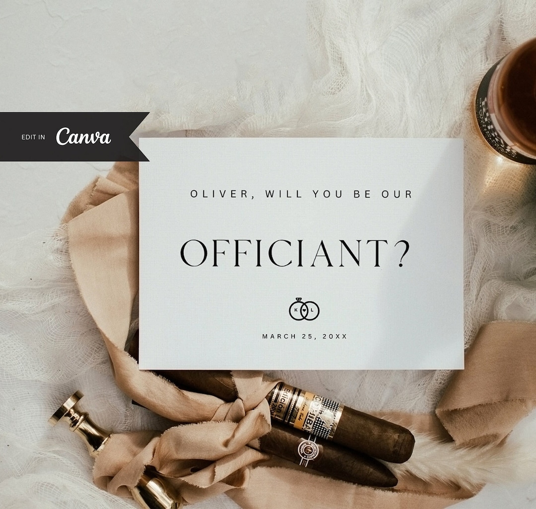 Officiant Proposal Card Template, Customizable Canva Design (instant ...