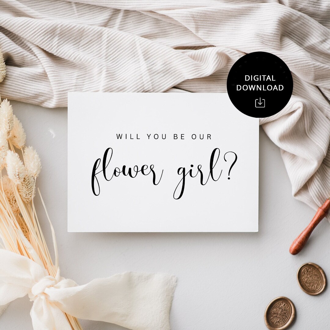 Playful Script Flower Girl Proposal Card, Digital Download, Will You Be ...