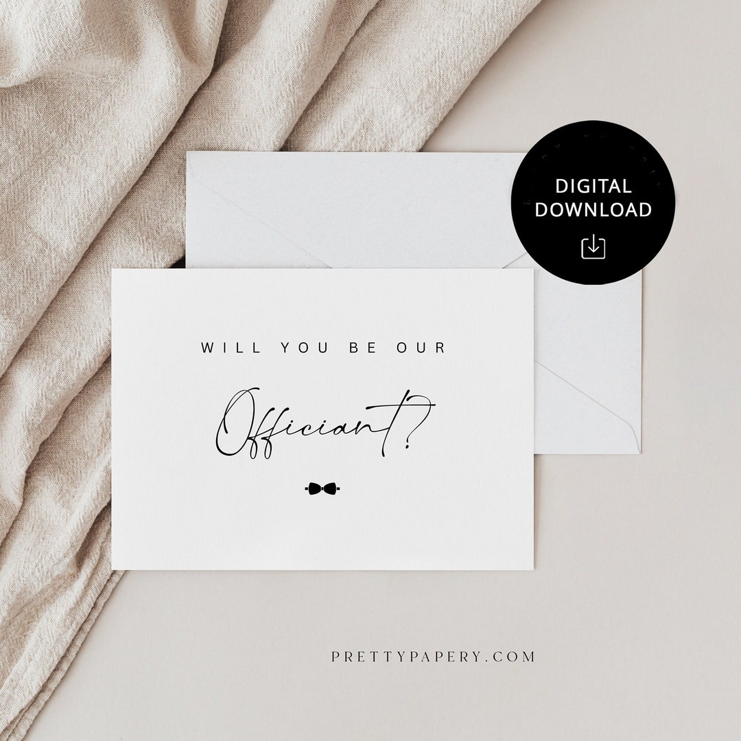 Script Digital Download Officiant Proposal Card, Will You Be Our ...