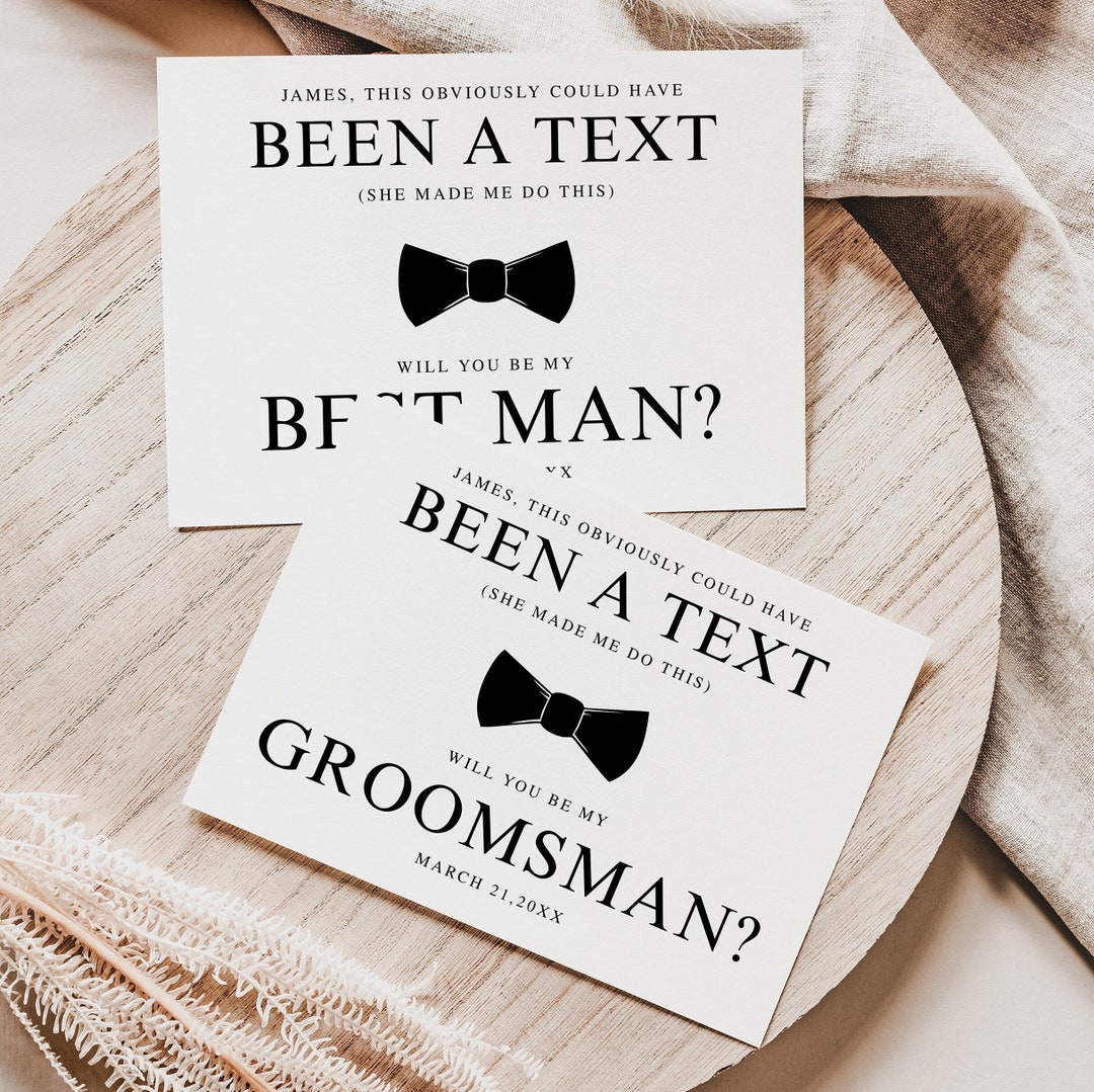 Funny Groomsmen Proposal Card Template, Best Man Proposal, Canva ...