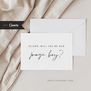 Canva Page Boy Proposal Card Template, Will You Be Our Page Boy Card ...