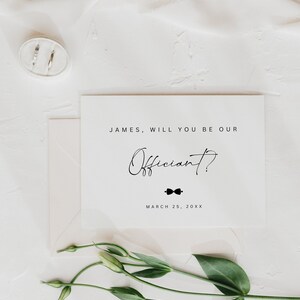 Script Officiant Proposal Card Template, Will You Be Our Officiant Card ...