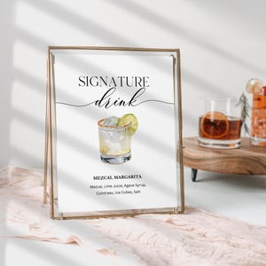 Margarita Cocktail Sign, Signature Drink Sign Template, Editable Canva ...