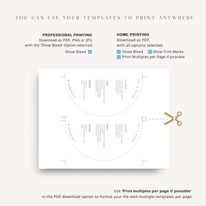 Let's Feast Half Moon Menu Template & Arch Place Card Template Set ...