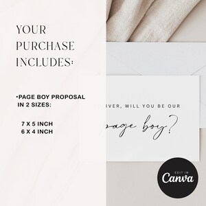 Canva Page Boy Proposal Card Template Will You Be Our Page - Etsy