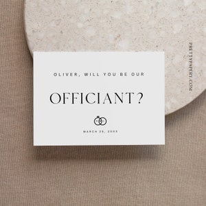 Simple Officiant Proposal Card Template, Canva Template, Will You Be ...