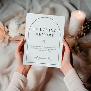 Arched Loving Memory Wedding Sign Template, Canva Forever in Our Hearts ...